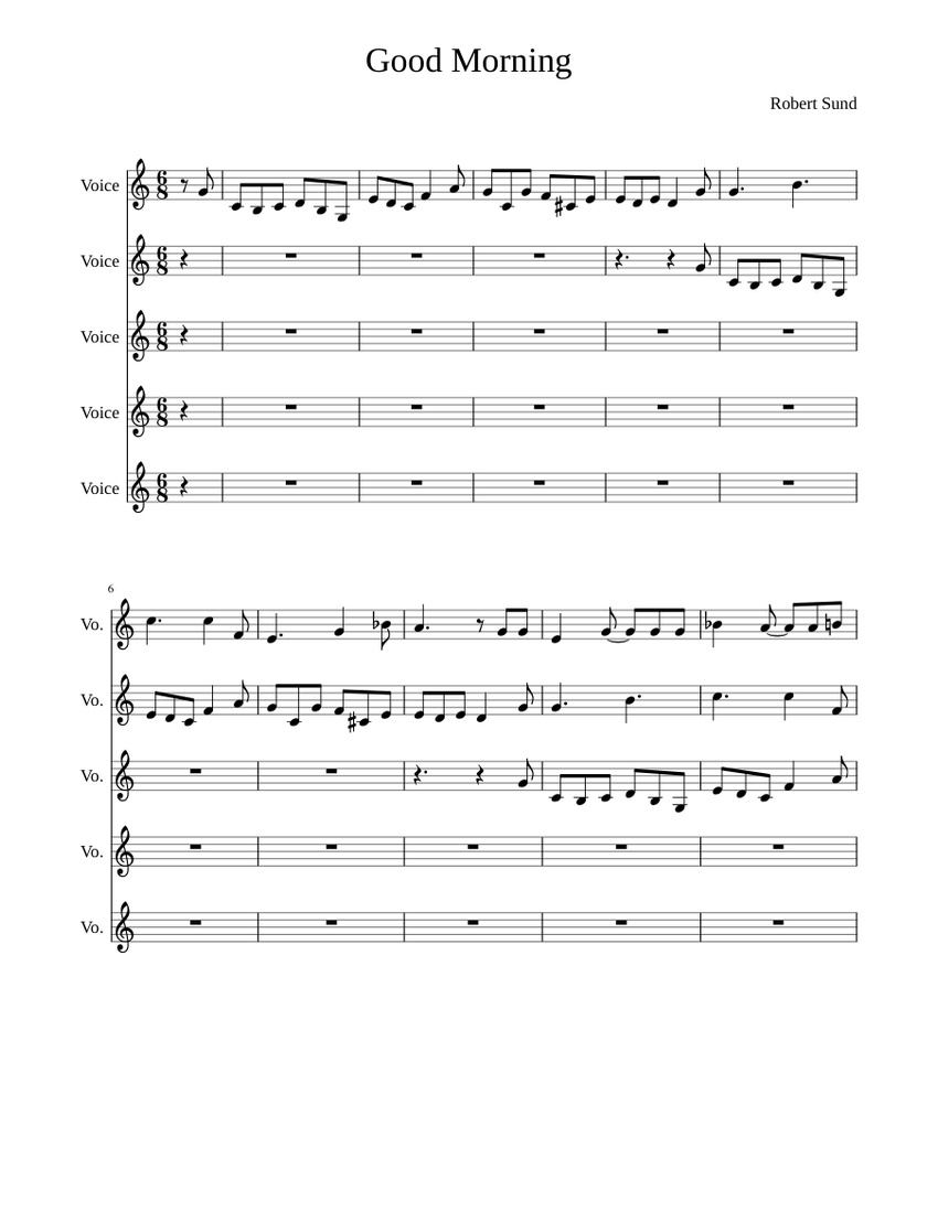 Good Morning Sheet music for Voice (other) (Choral) | Musescore.com