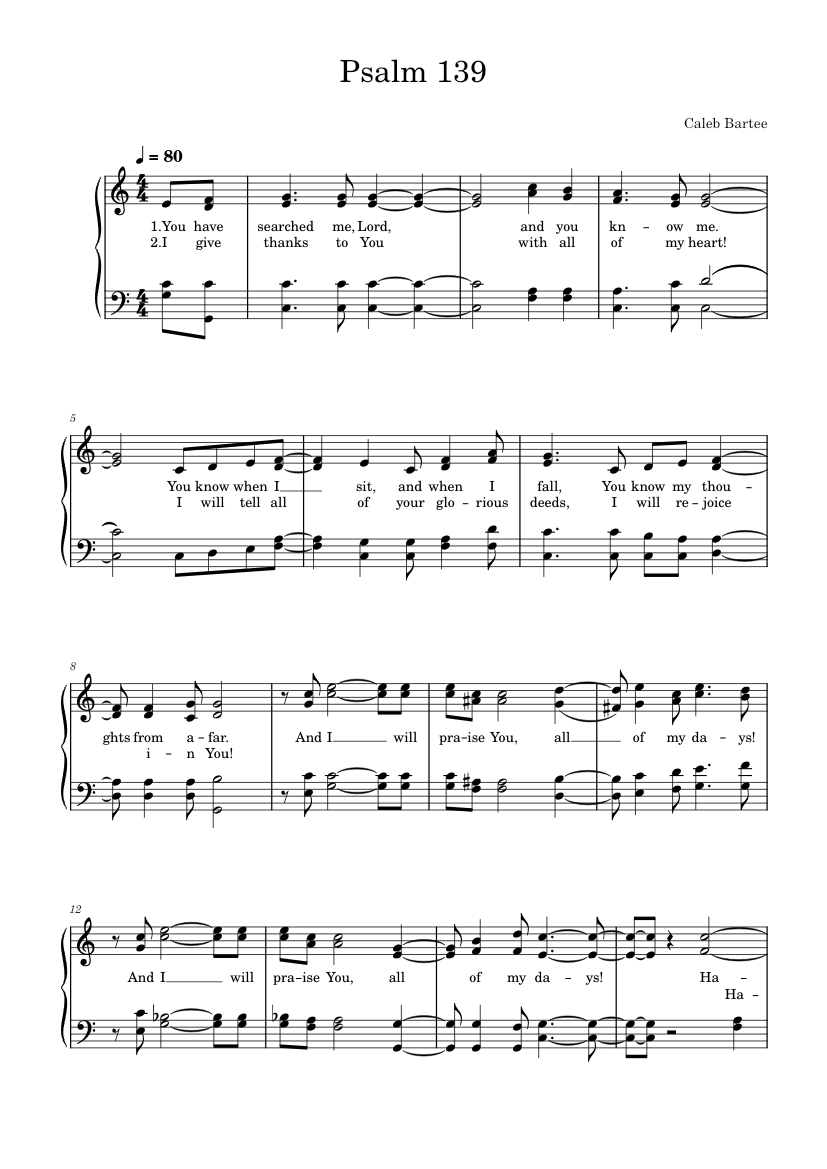 Psalm 139 Sheet Music for Piano (Solo) Easy | MuseScore.com