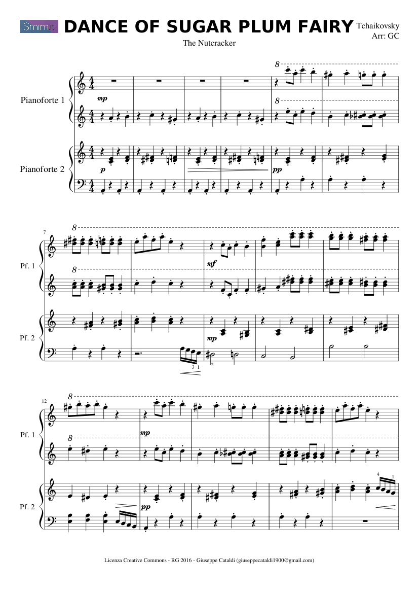 The Nutcracker: Dance of the Sugar Plum Fairy (Tchaikovsky) Sheet Music ...