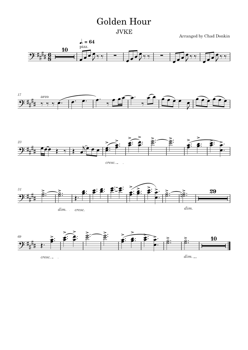 Golden hour Cello part Sheet Music for Cello (Solo) | MuseScore.com