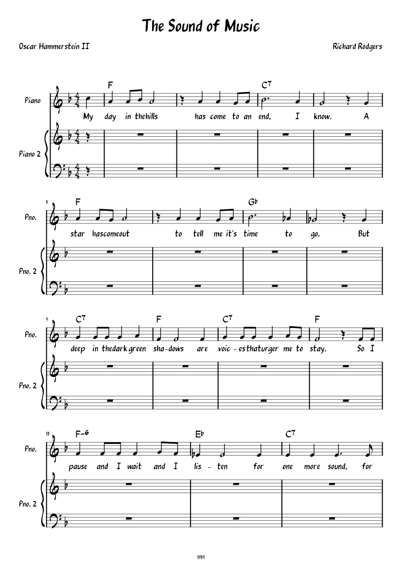 The_Sound_of_Music__arrangement Sheet music for Piano (Piano Duo ...