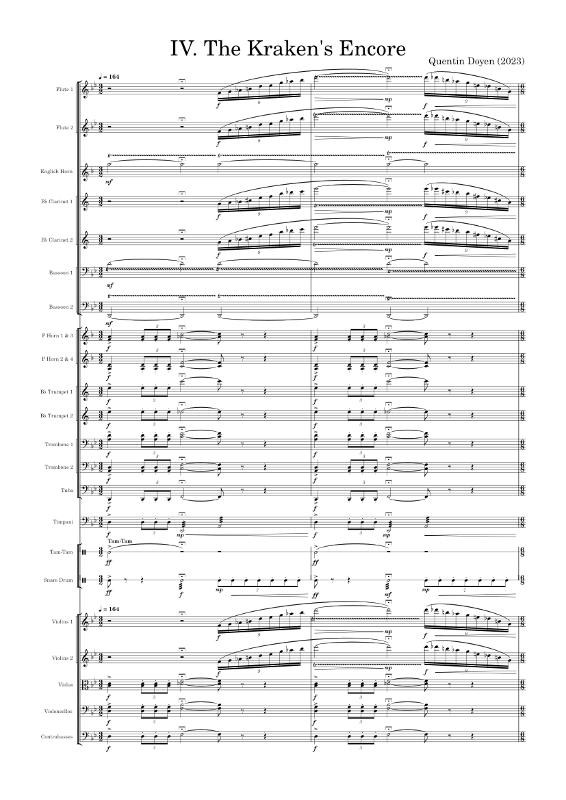 Oboe Concerto (2023): IV. The Kraken's Encore Sheet music for Trombone ...