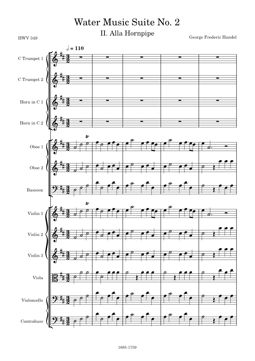 Water Music Suite No. 2 in D Major, HWV 349: II. Alla Hornpipe – Georg ...