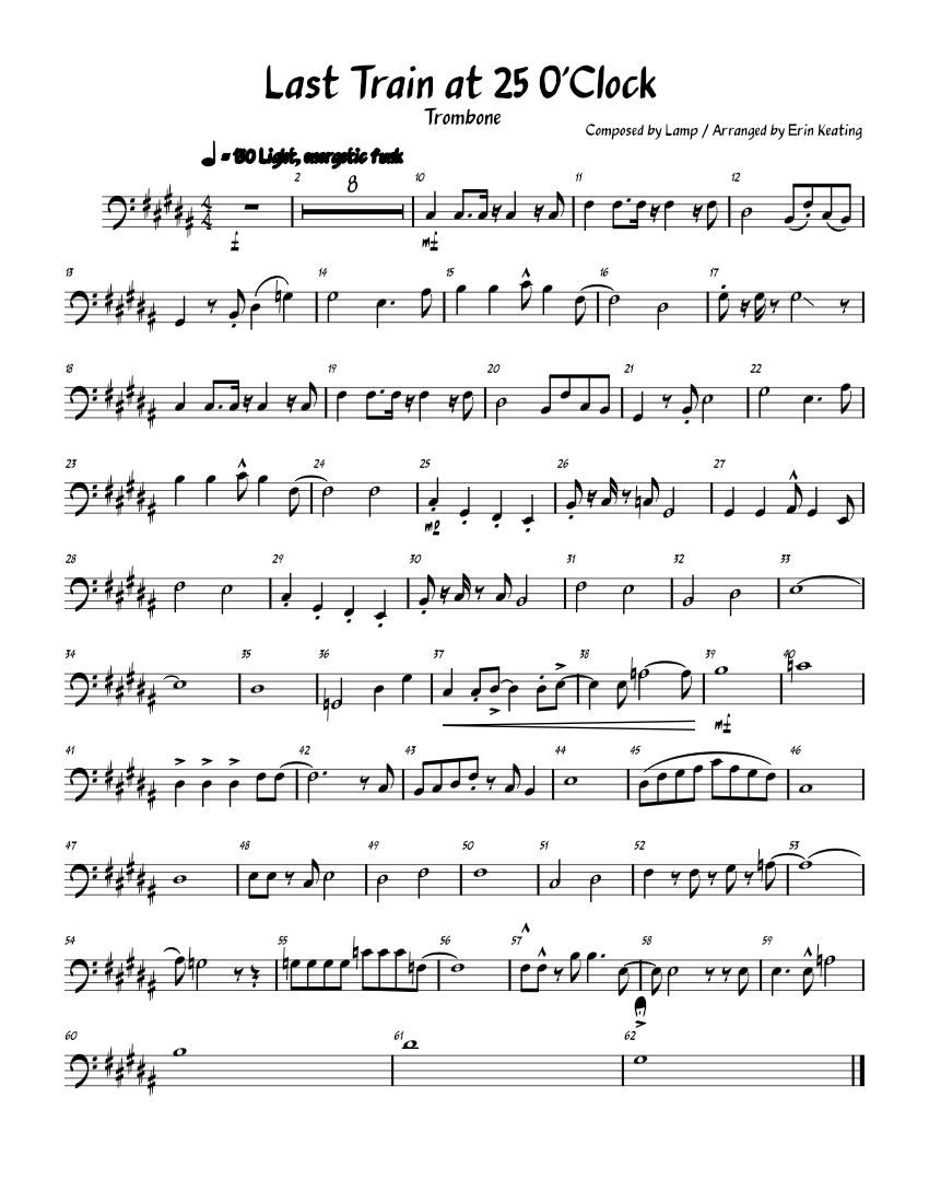 Last Train At 25 O'clock – Lamp - Trombone Sheet music for Trombone ...