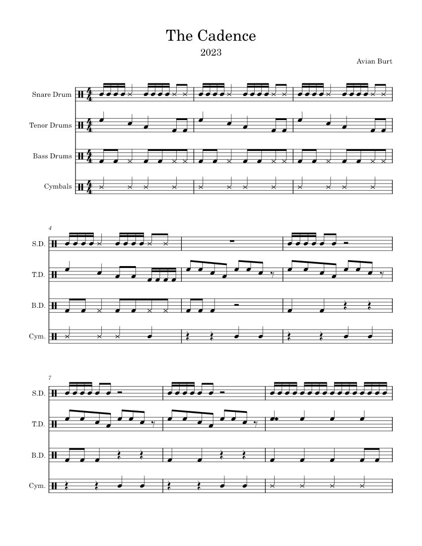 The cadence Sheet music for Tuba, Synthesizer, Trumpet other (Mixed ...
