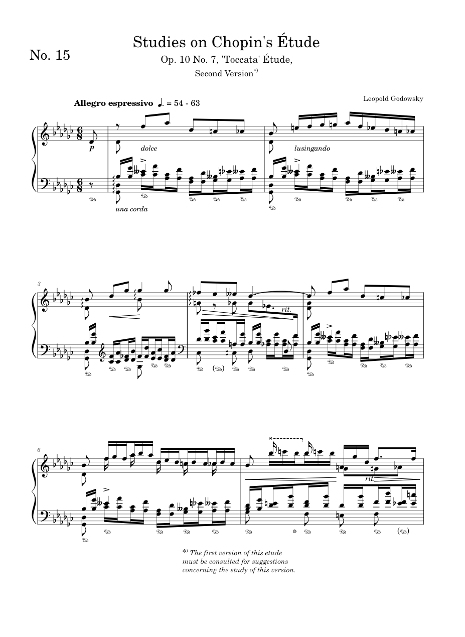 Study No. 15 on Chopin's Étude (Op. 10 No. 7) – Leopold Godowsky Sheet music for Piano (Solo ...