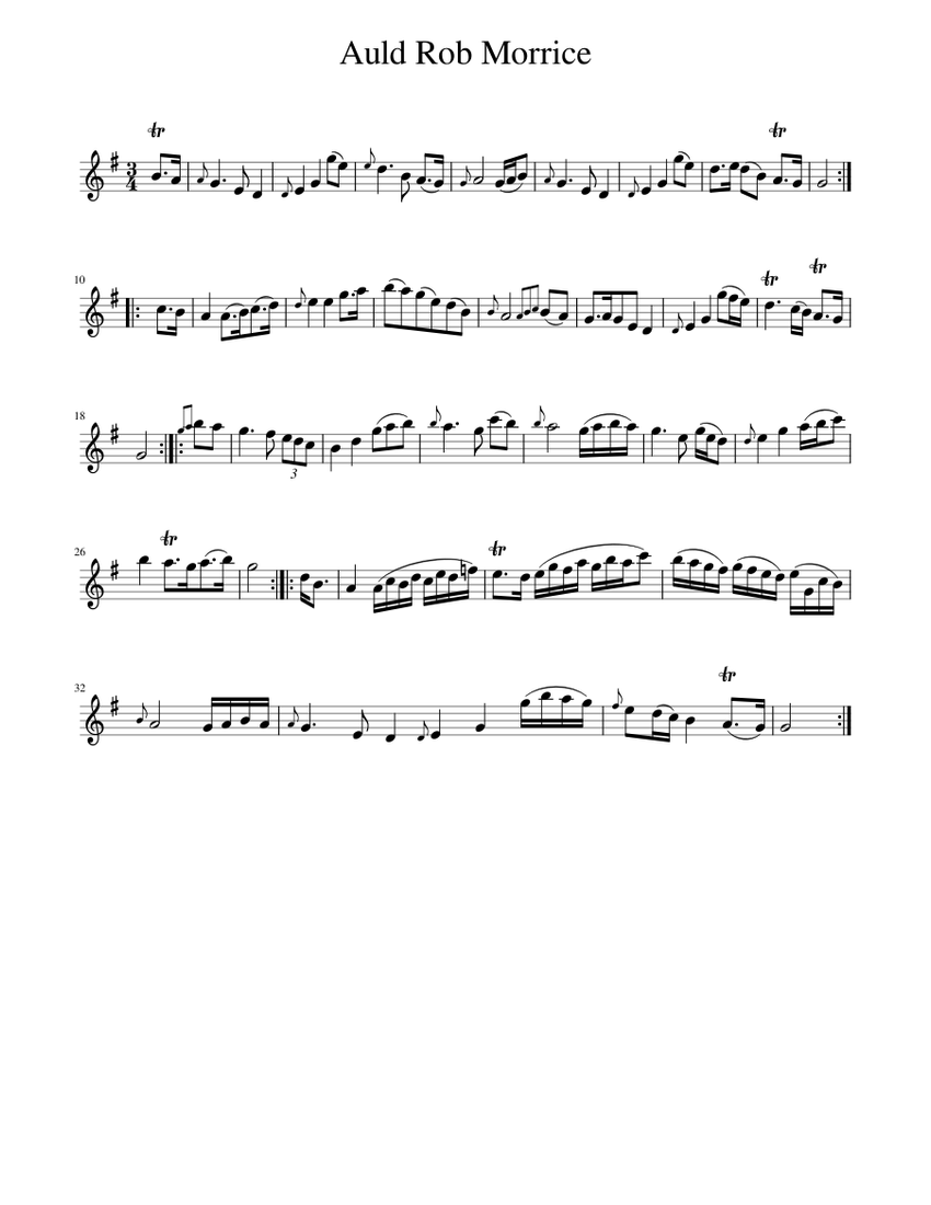 Auld Rob Morrice Sheet music for Piano (Solo) | Musescore.com