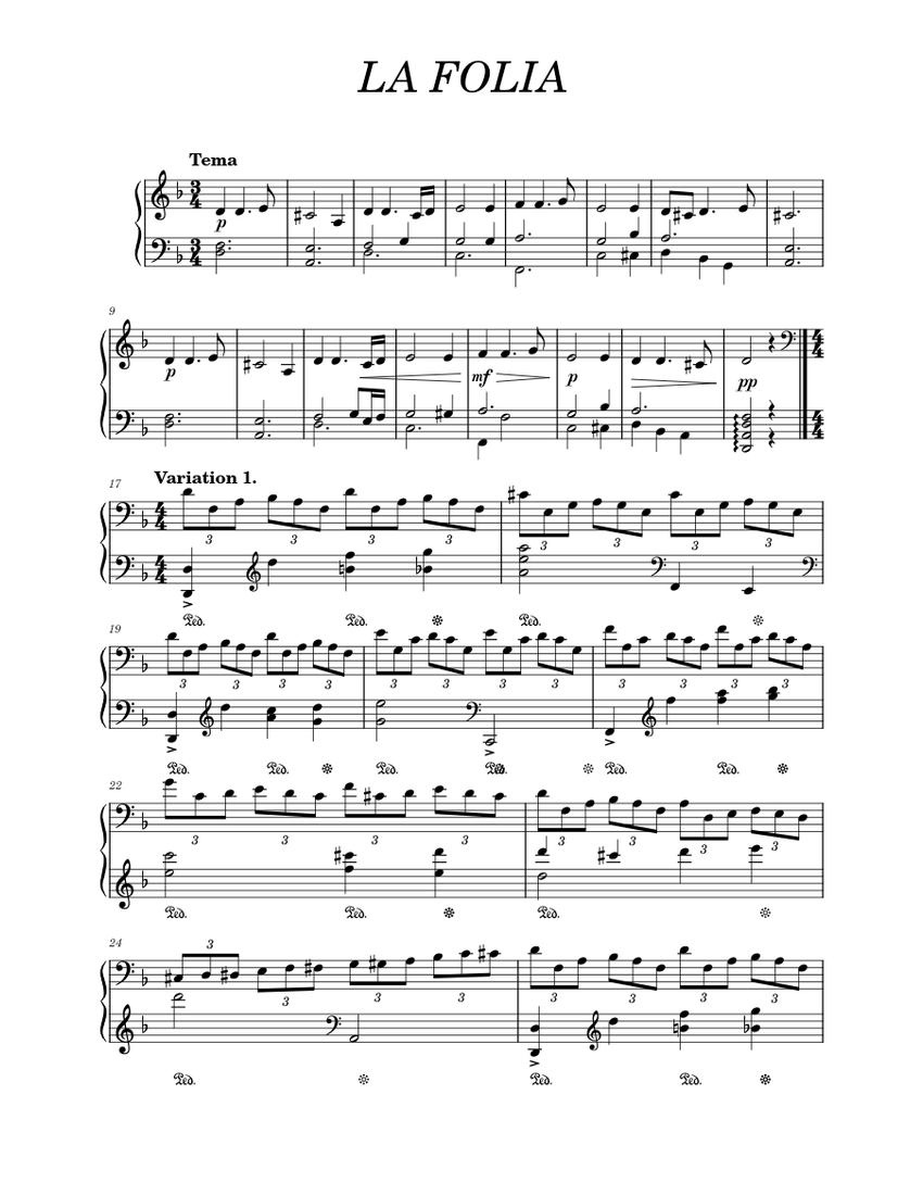La folia *Work in progress* Sheet music for Piano (Solo) | Musescore.com