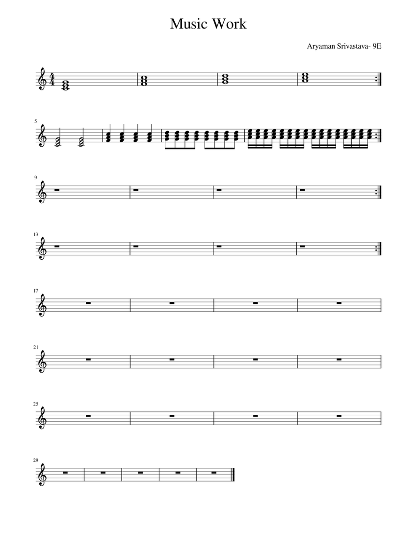 Music_Work Sheet music for Piano (Solo) Easy | Musescore.com