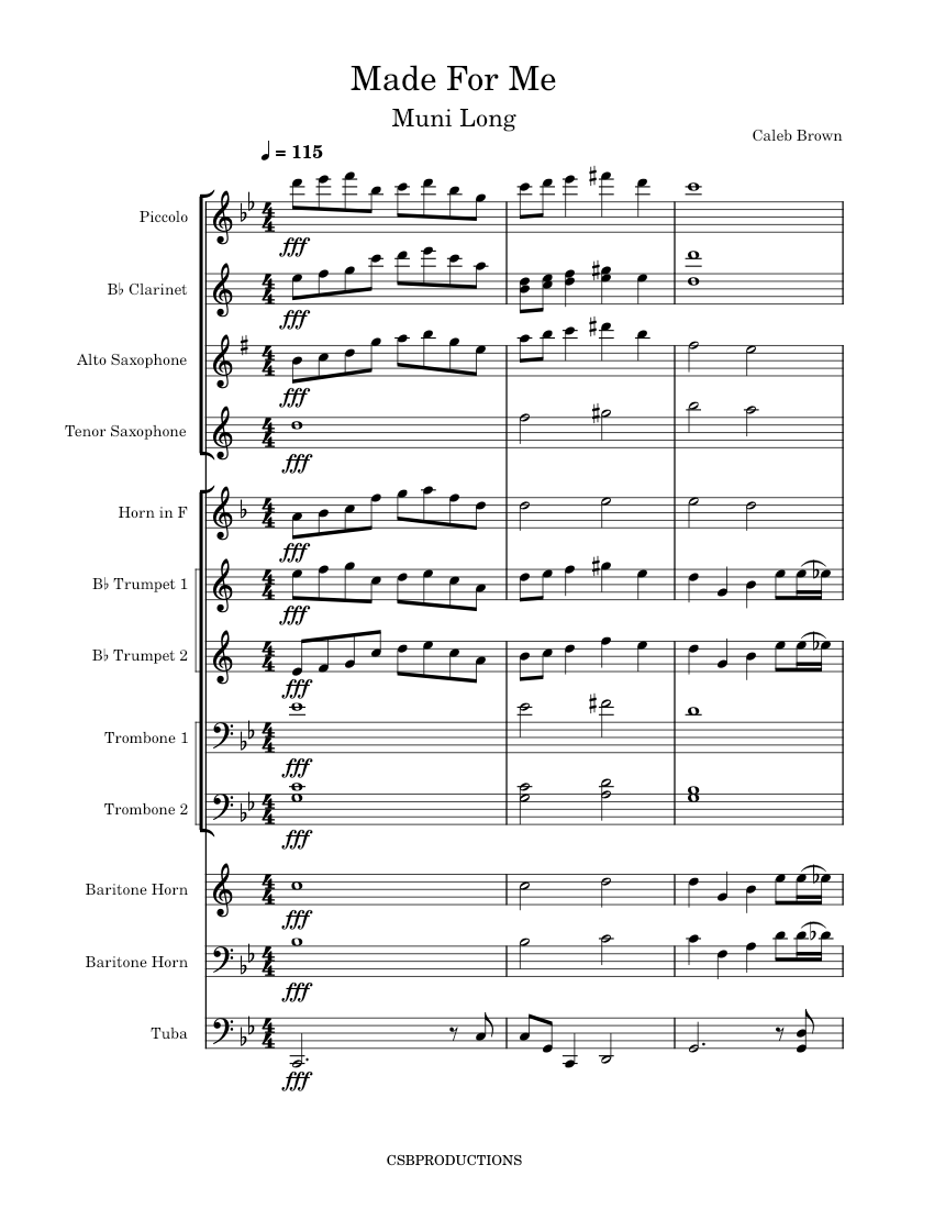 Made For Me - Muni Long Sheet music for Trombone, Tuba, Flute piccolo ...