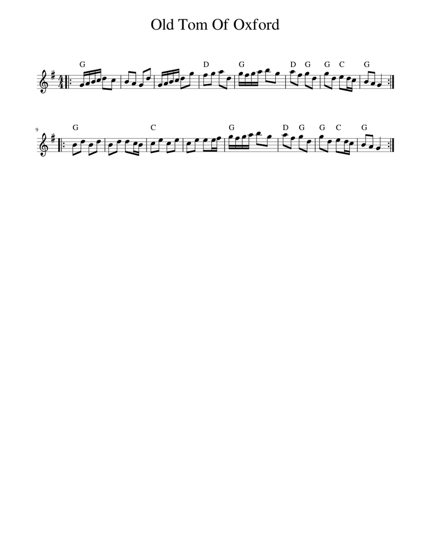Old Tom Of Oxford Sheet music for Piano (Solo) | Musescore.com