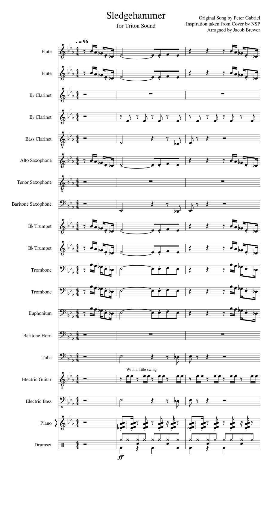 Sledgehammer Sheet Music for Piano, Trombone, Euphonium, Tuba & more ...