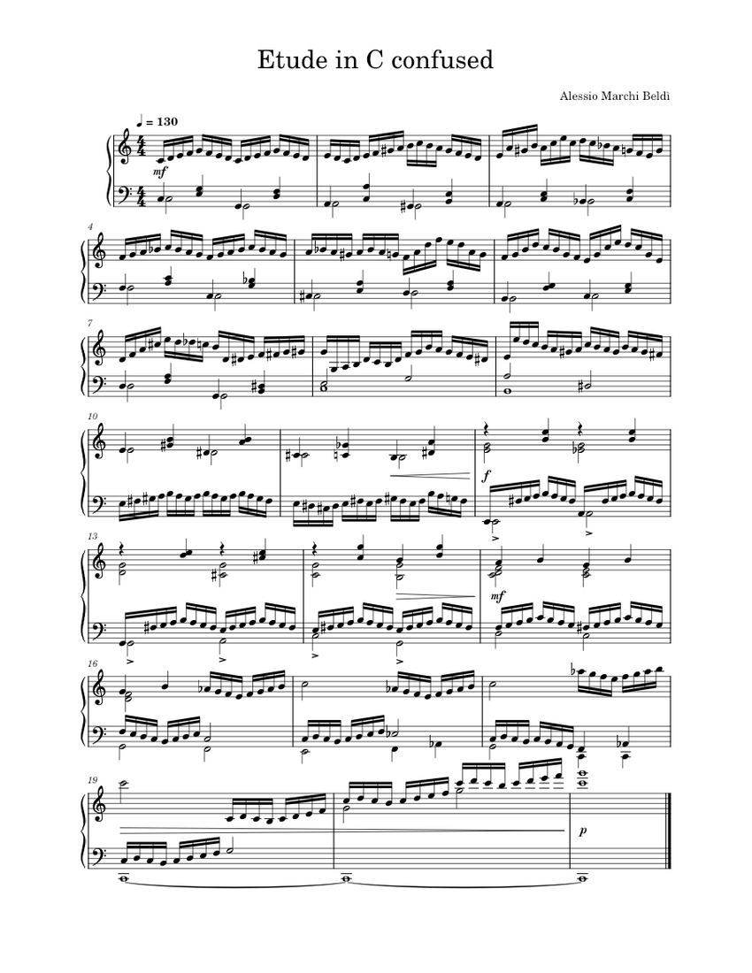Etude in C confused Sheet music for Piano (Solo) | Musescore.com