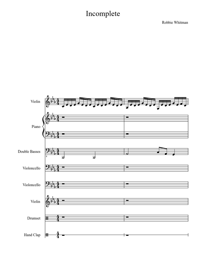 Incomplete Sheet music for Piano, Violin (Mixed Trio) | Musescore.com