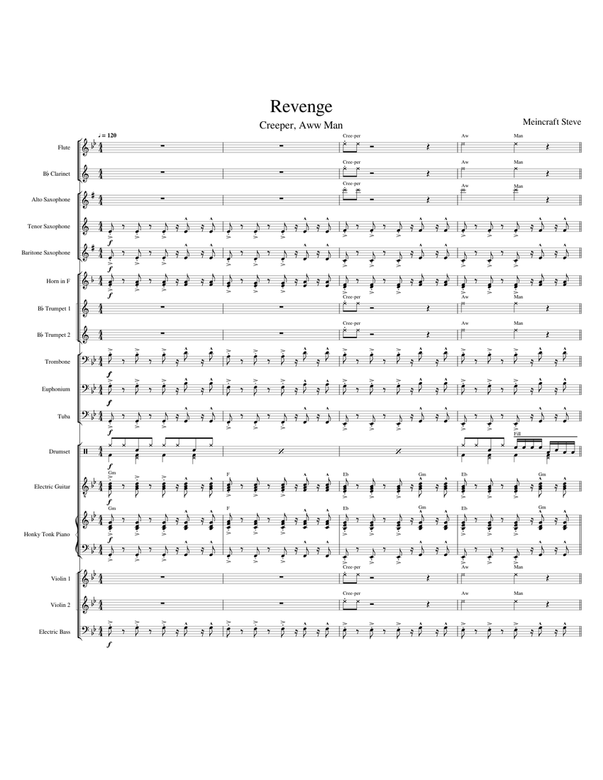 Revenge Sheet music for Piano, Trombone, Euphonium, Tuba & more ...