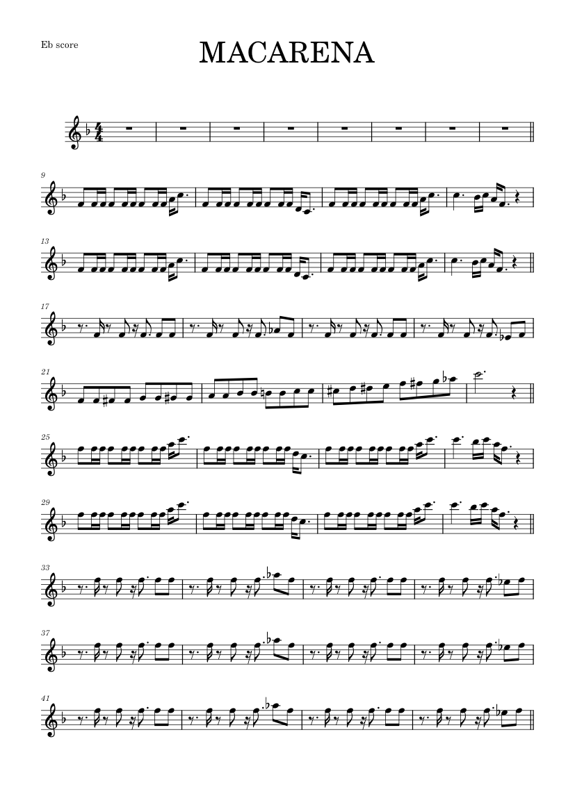 La Macarena – Los Del Río (ALTO SAX RMX) Sheet Music for Flute (Solo ...