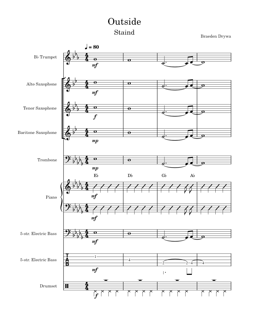 Outside Staind Akkorde _ Guitarlesson für Akkorde zum Song " Outside ...