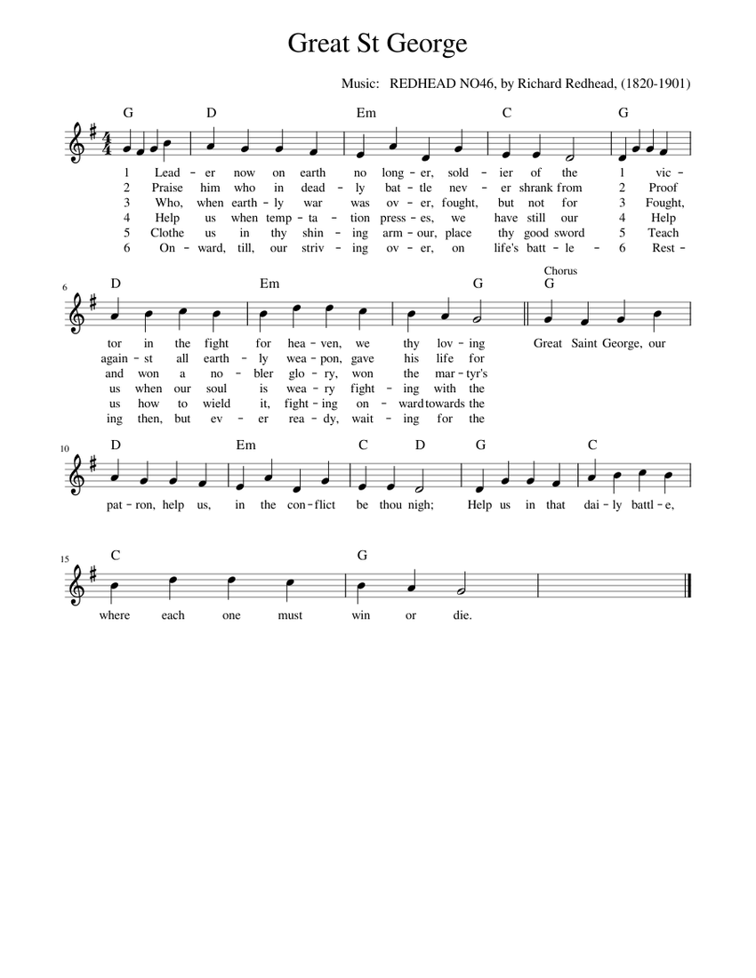 Great St George Sheet music for Piano (Solo) Easy | Musescore.com