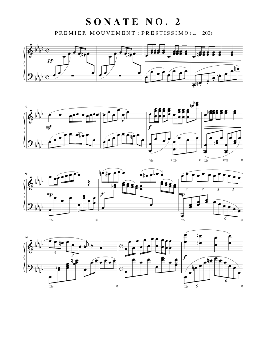 Piano Sonata No. 2 in F Minor Sheet music for Piano (Solo) | Musescore.com