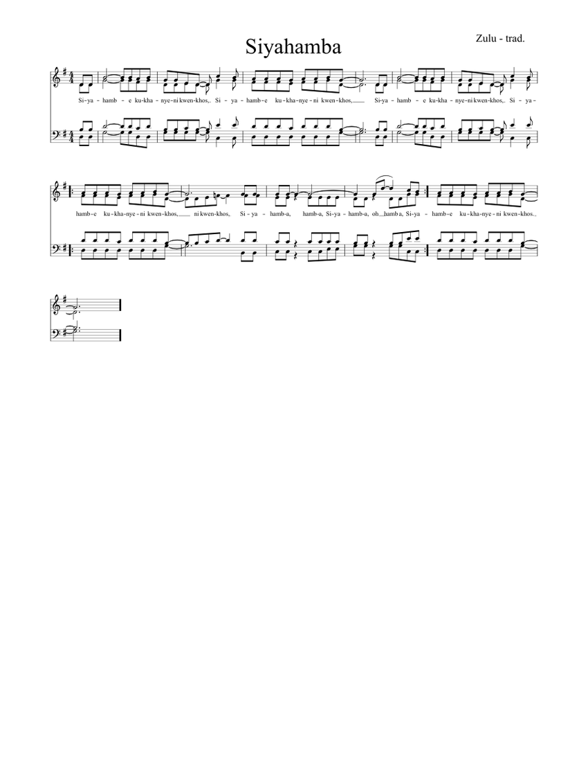 Siyahamba general Sheet music for Piano (Solo) | Musescore.com