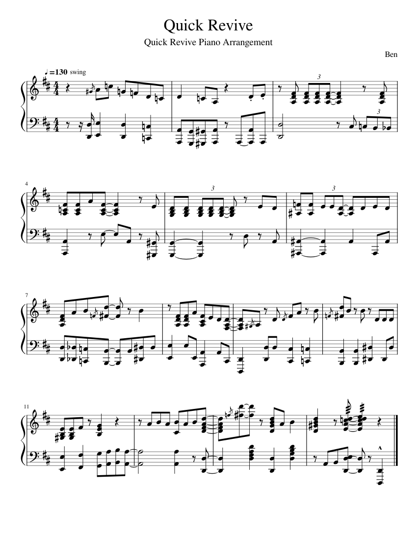 Quick Revive Sheet music for Piano (Solo) | Musescore.com