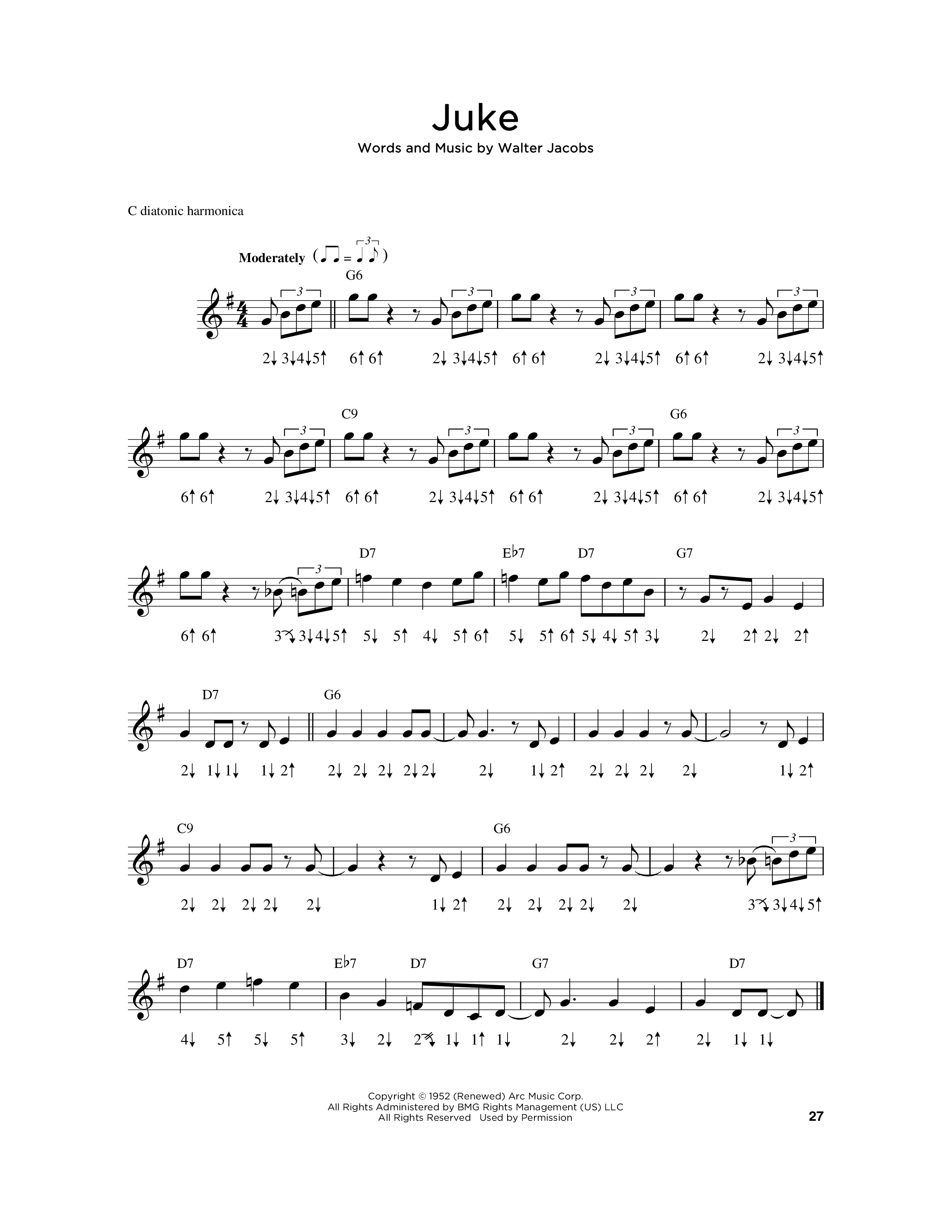 Juke Sheet music for Harmonica by Little Walter Official | MuseScore.com