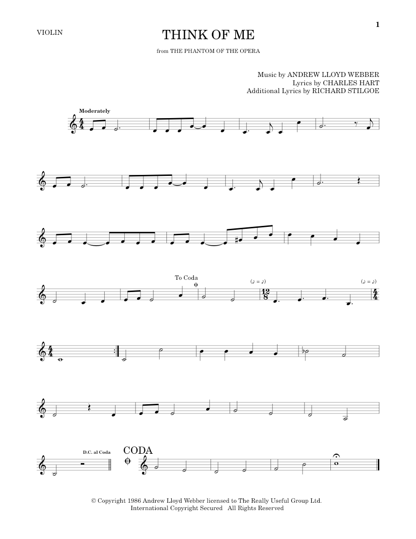 Play Official version of Think Of Me (from The Phantom Of The Opera ...