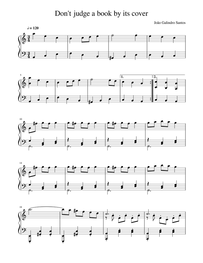 Don't judge a book by its cover Sheet music for Piano (Solo) Easy ...