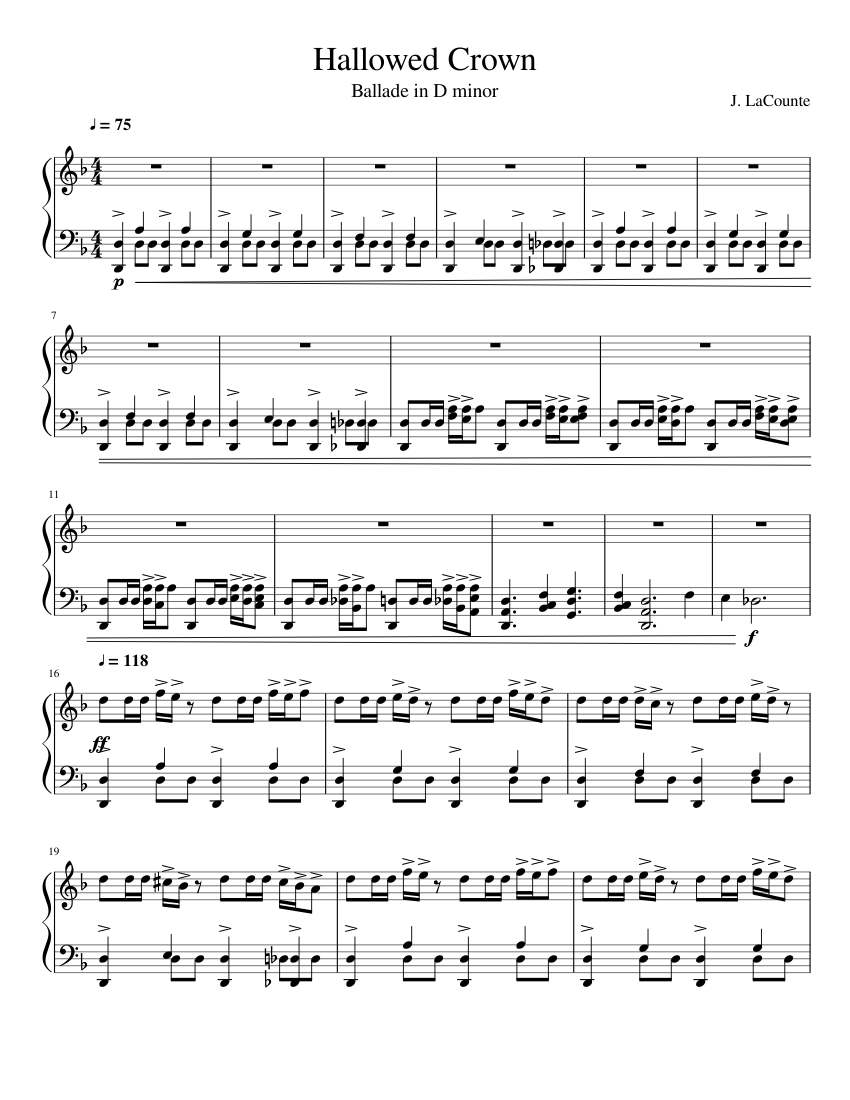 Hallowed Crown Sheet music for Piano (Solo) | Musescore.com
