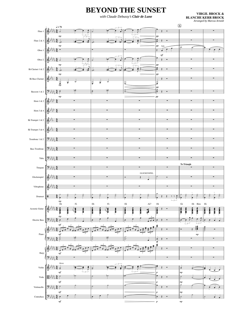 Beyond The Sunset Sheet music for Piano, Trombone, Tuba, Flute & more instruments (Symphony ...
