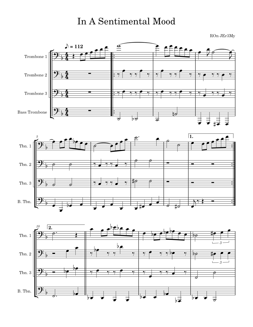 In a sentimental mood – Duke Ellington In a sentimental mood – Tbone ...