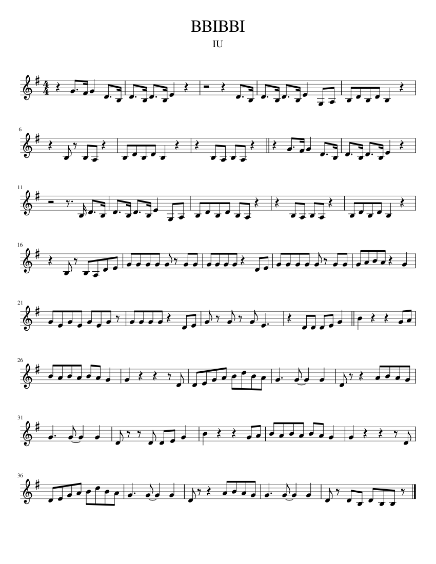 IU-BBIBBI Sheet music for Trumpet in b-flat (Solo) | Musescore.com