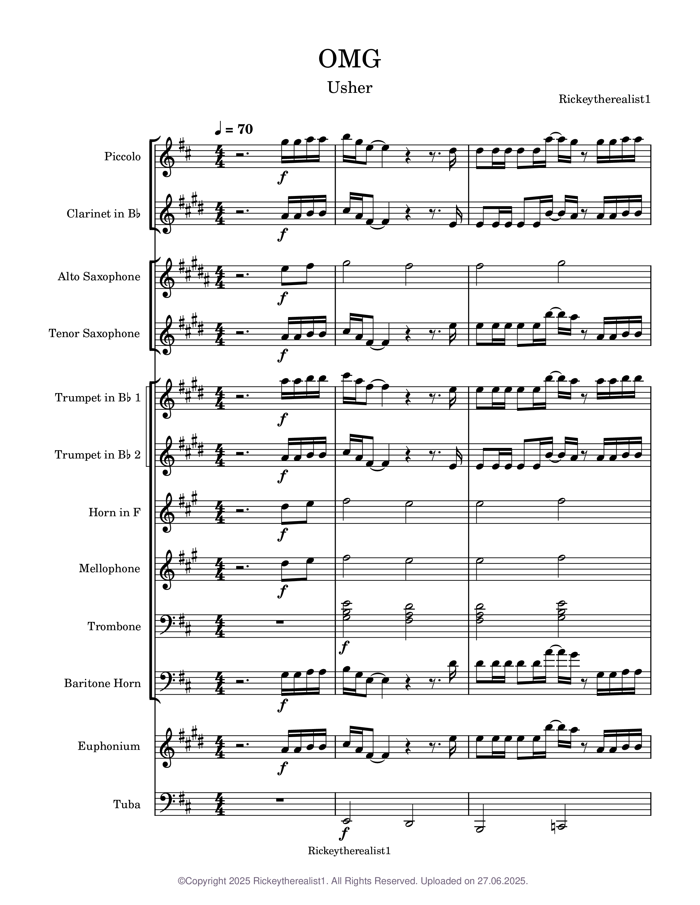 Usher OMG – Rickeytherealist1 Sheet Music for Trombone, Tuba, Oboe ...