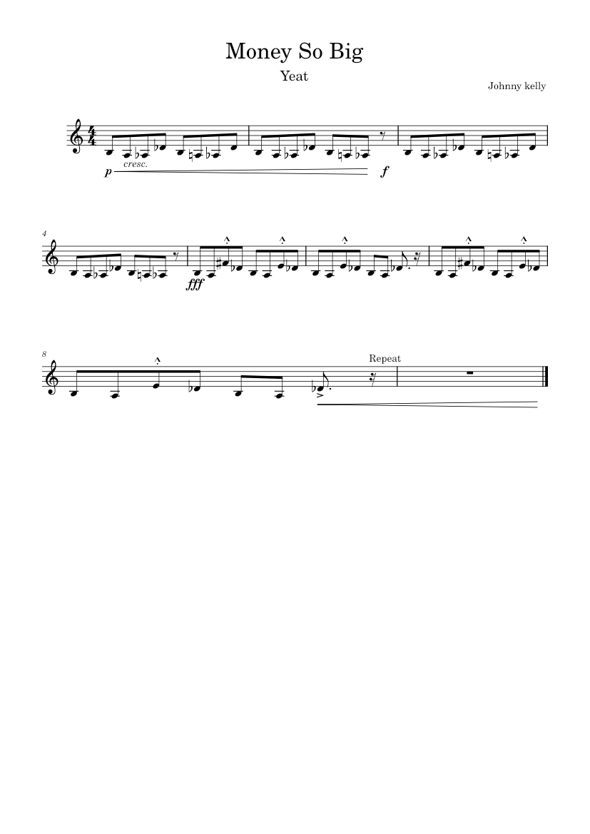 Money so big Sheet Music for Trumpet other (Solo) | MuseScore.com