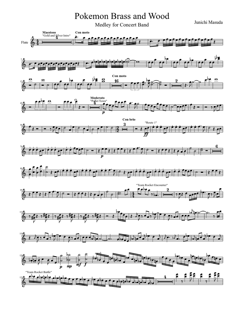 Pokemon Flute Sheet music for Flute (Solo) | Musescore.com
