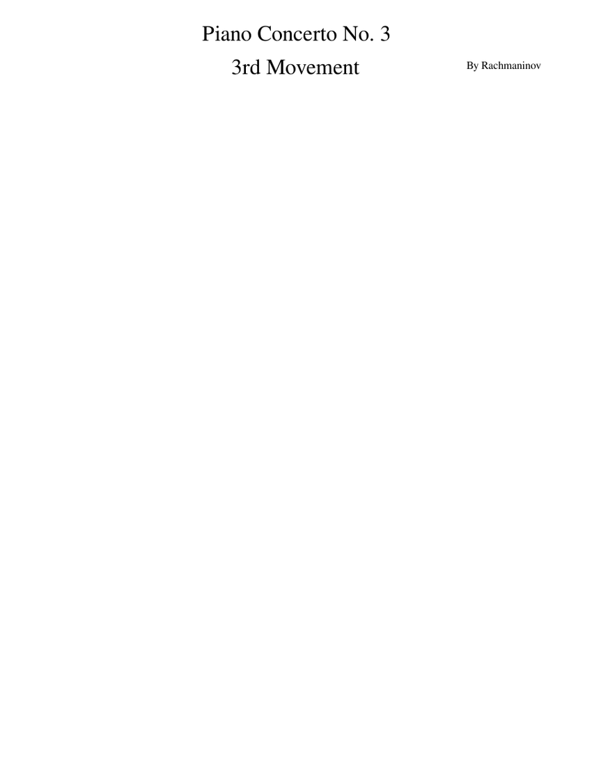 Piano Concerto No. 3 3rd Movement Sheet music for Piano, Trombone, Tuba, Oboe & more instruments ...