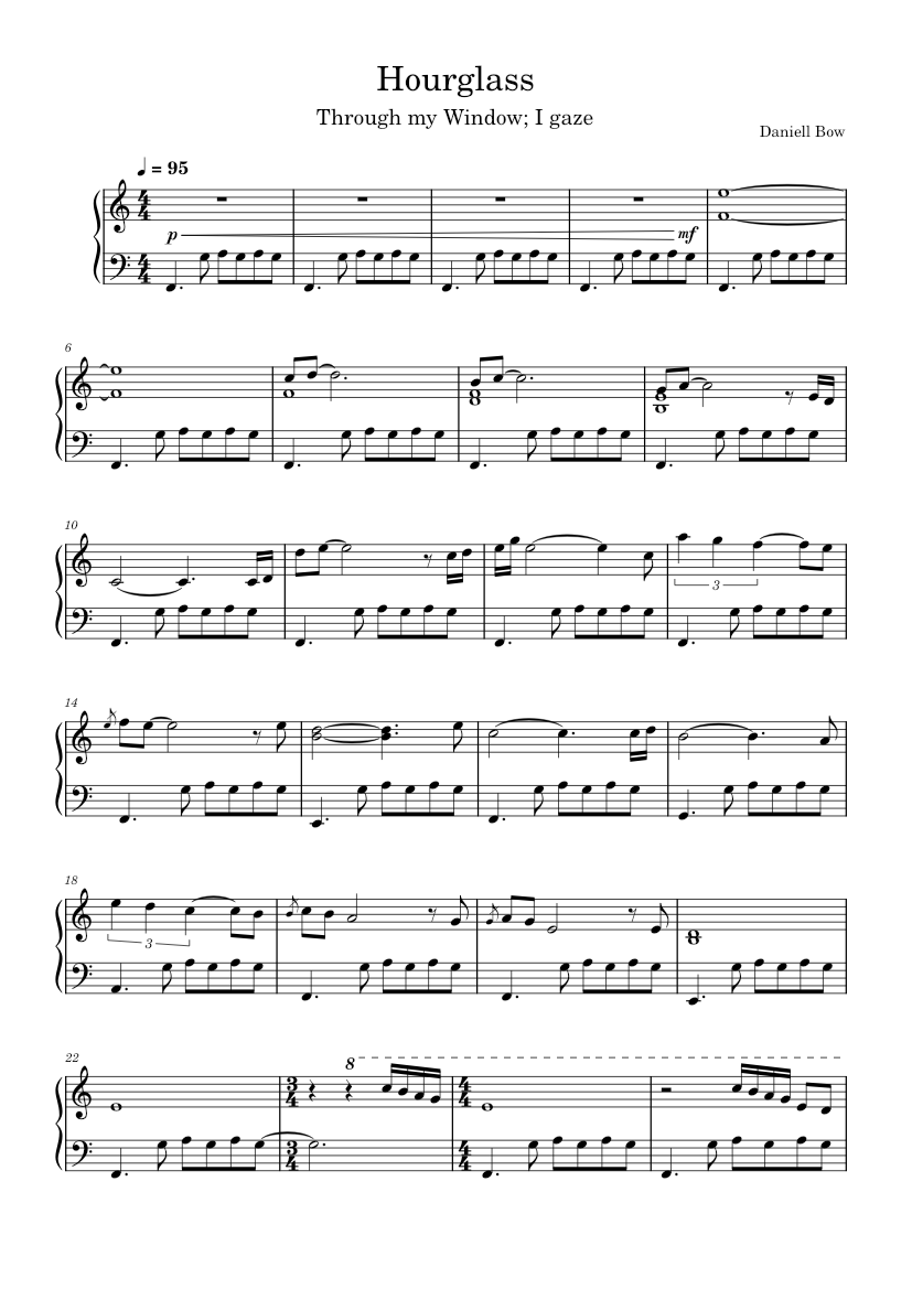 Hourglass Sheet Music for Piano (Solo) Easy | MuseScore.com