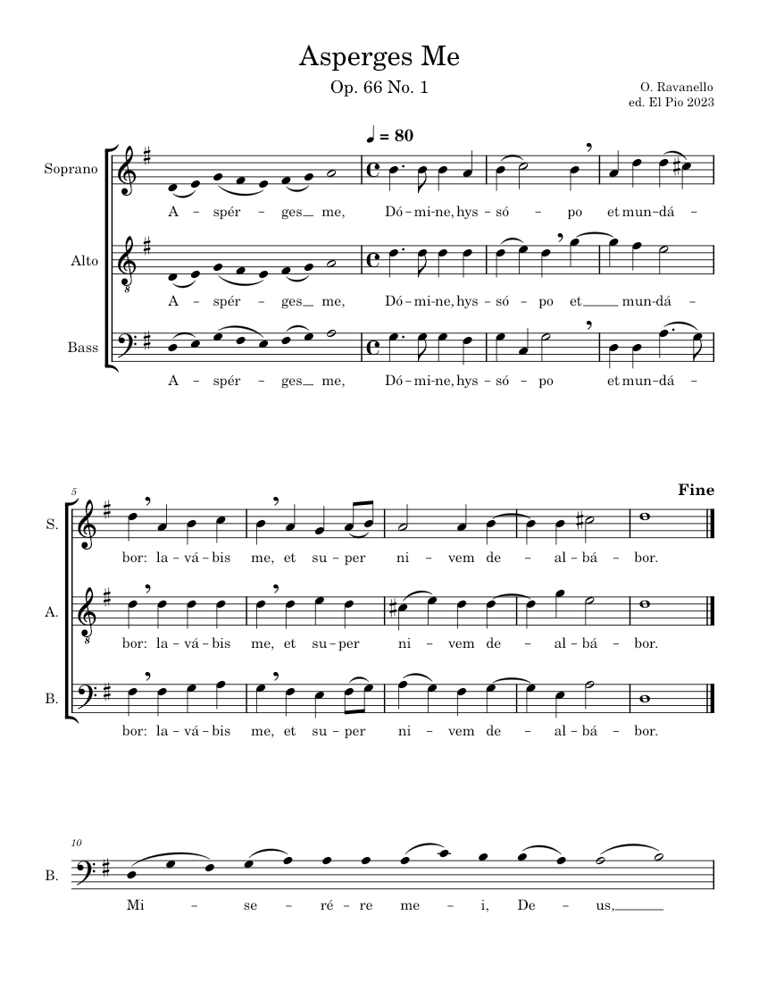Asperges me, op.66/1 – Oreste Ravanello - piano tutorial