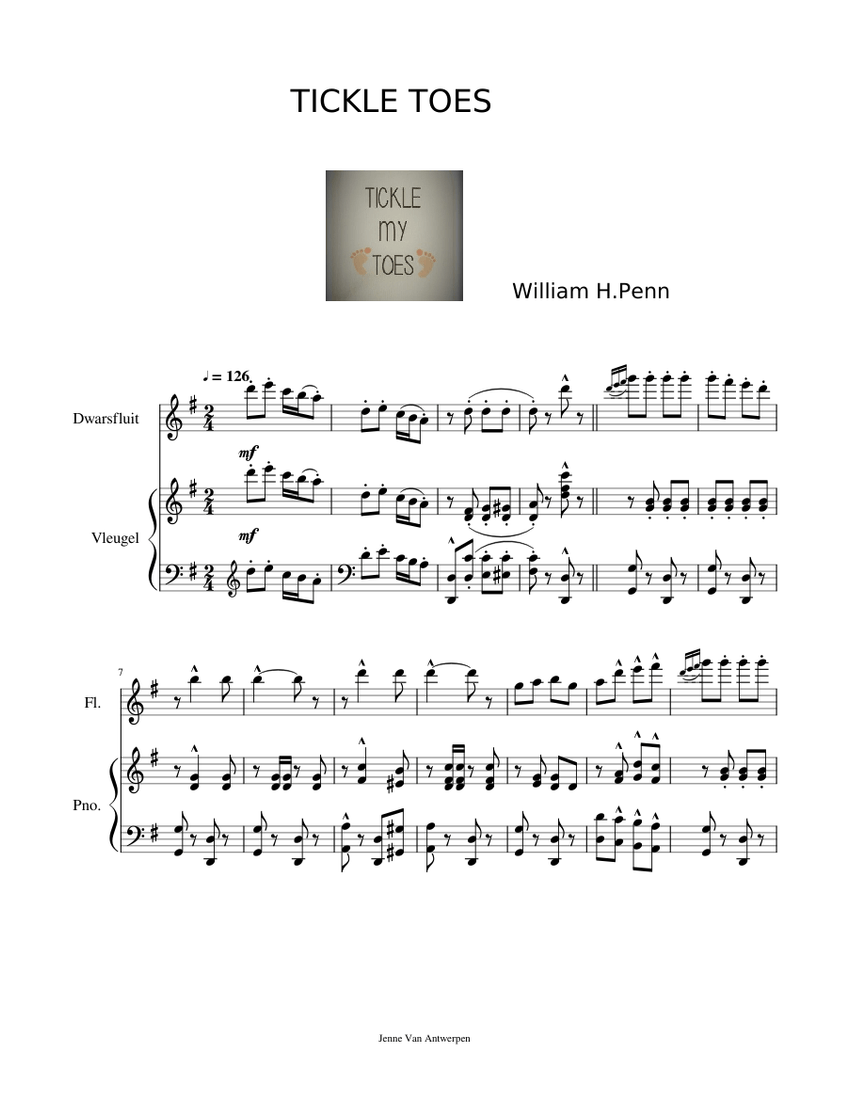 TICKLE TOES Sheet music for Piano, Flute (Solo) | Musescore.com