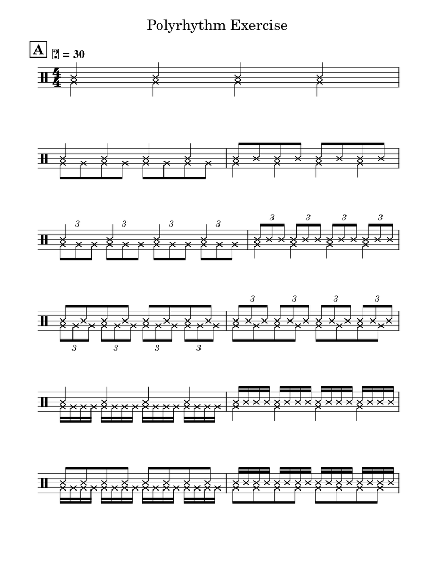 Polyrhythm-Exercise Sheet music for Drum group (Solo) | Musescore.com