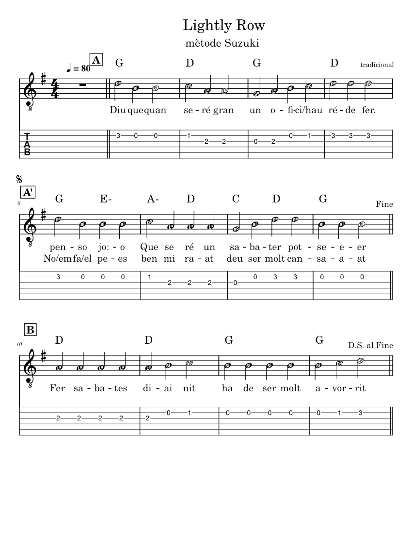 Lightly Row - Cançó dels oficis - piano tutorial