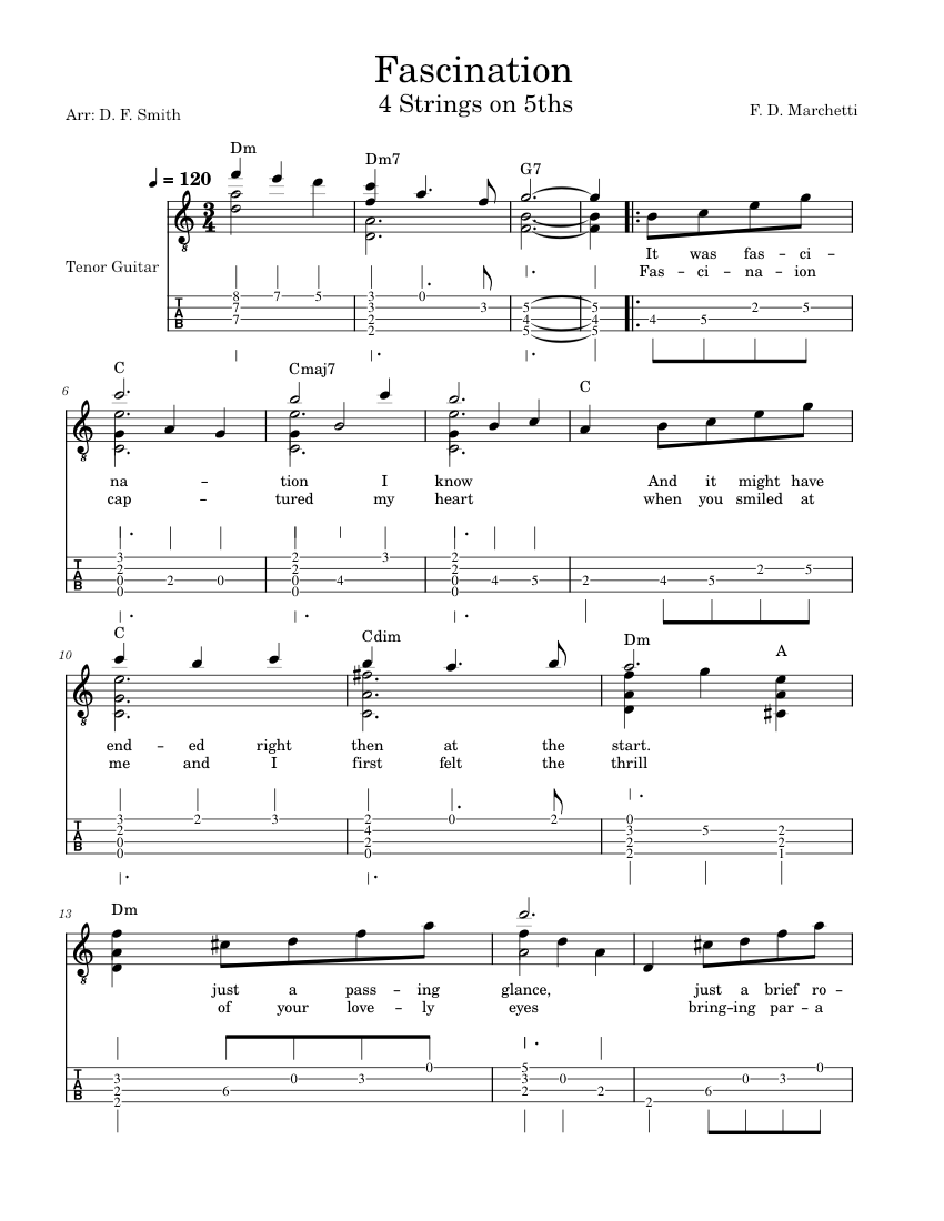 Fascination – Fermo Dante Marchetti Sheet music for Guitar (Solo ...