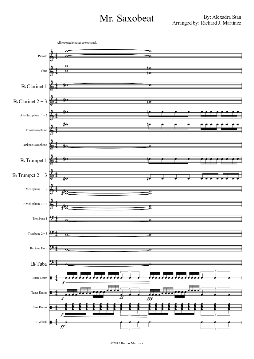 Mr. Saxobeat Sheet music for Trombone, Tuba, Flute, Oboe & more instruments (Mixed Ensemble ...