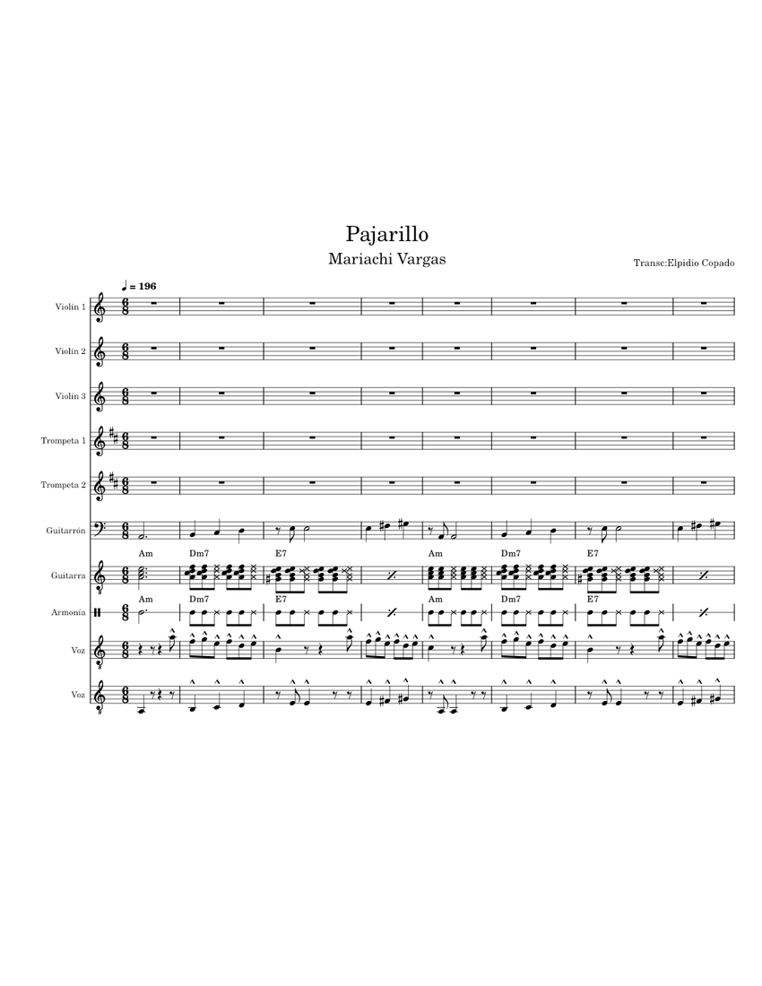 Pajarillo Sheet music for Vocals, Trumpet in b-flat, Snare drum, Violin & more instruments ...
