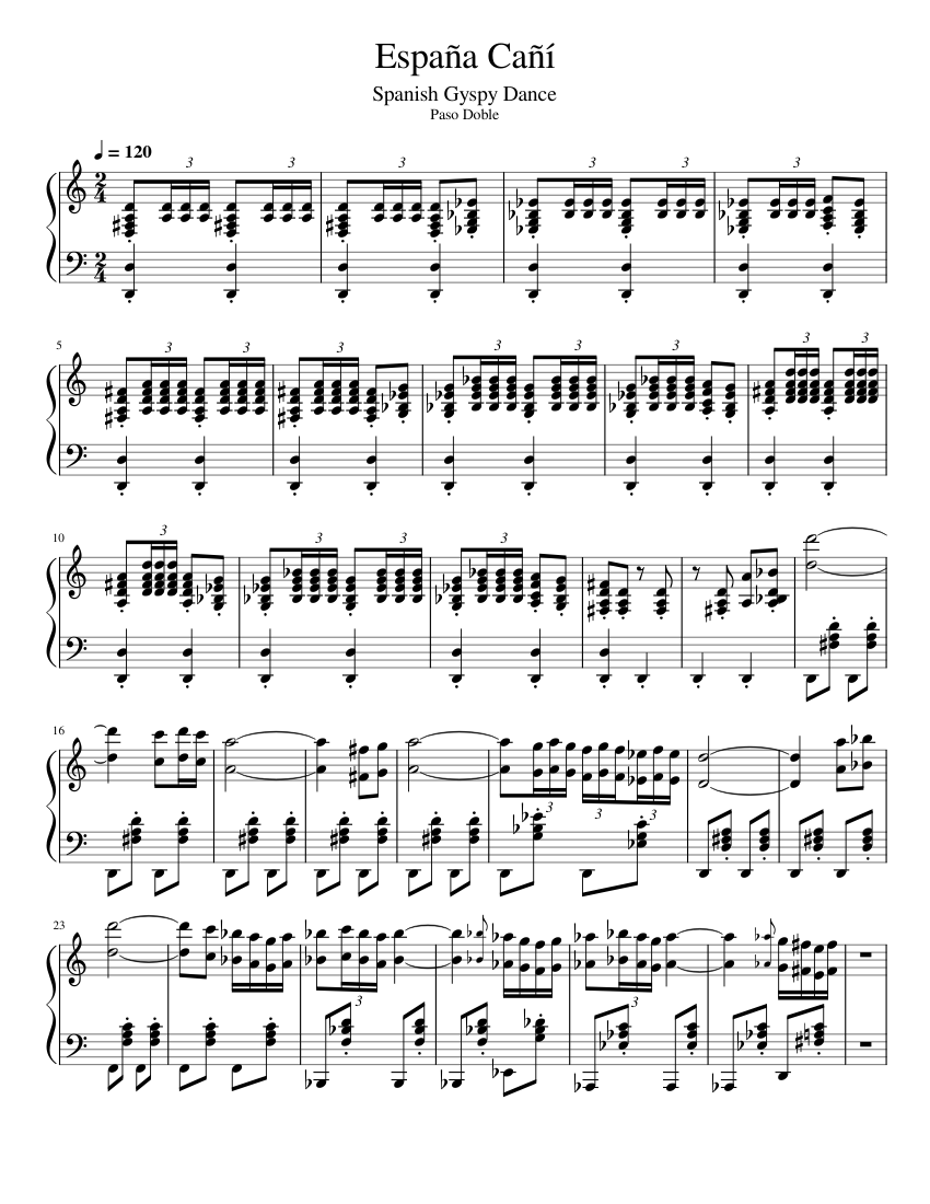 España Cañí Sheet Music for Piano (Solo) | MuseScore.com