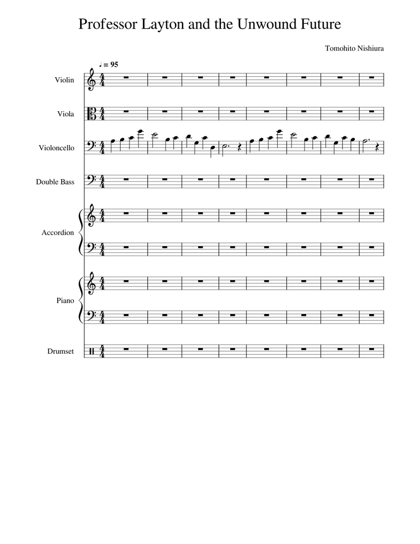 Professor Layton and the Unwound Future Sheet music for Piano ...