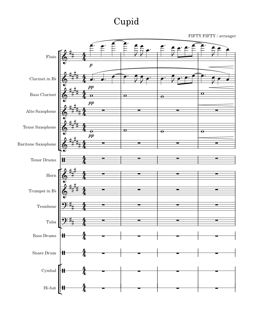 Cupid – FIFTY FIFTY cupid - marching band Sheet music for Trombone ...