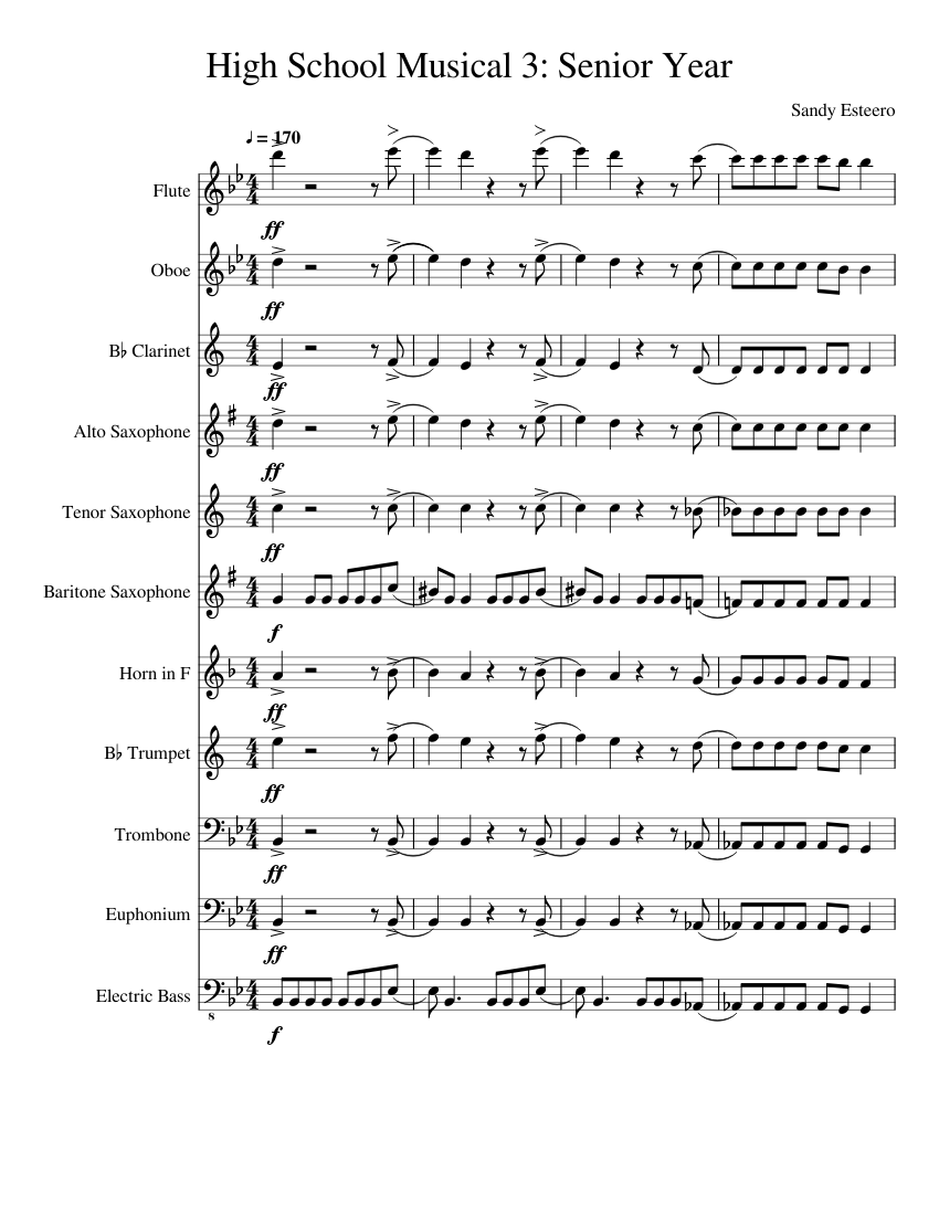 High School Musical: Senior Year Sheet music for Trombone, Euphonium ...