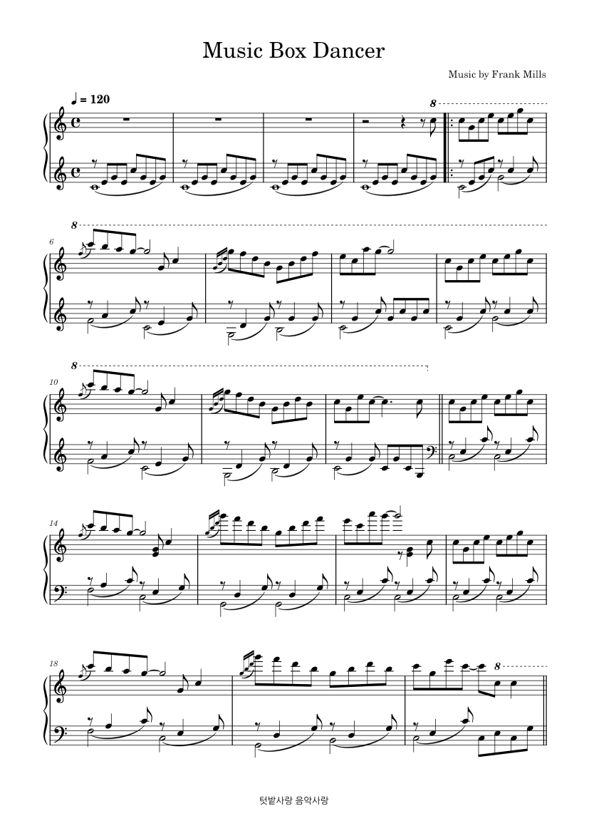 Frank Mills - Music Box Dancer Sheet music for Piano (Solo) | Musescore.com
