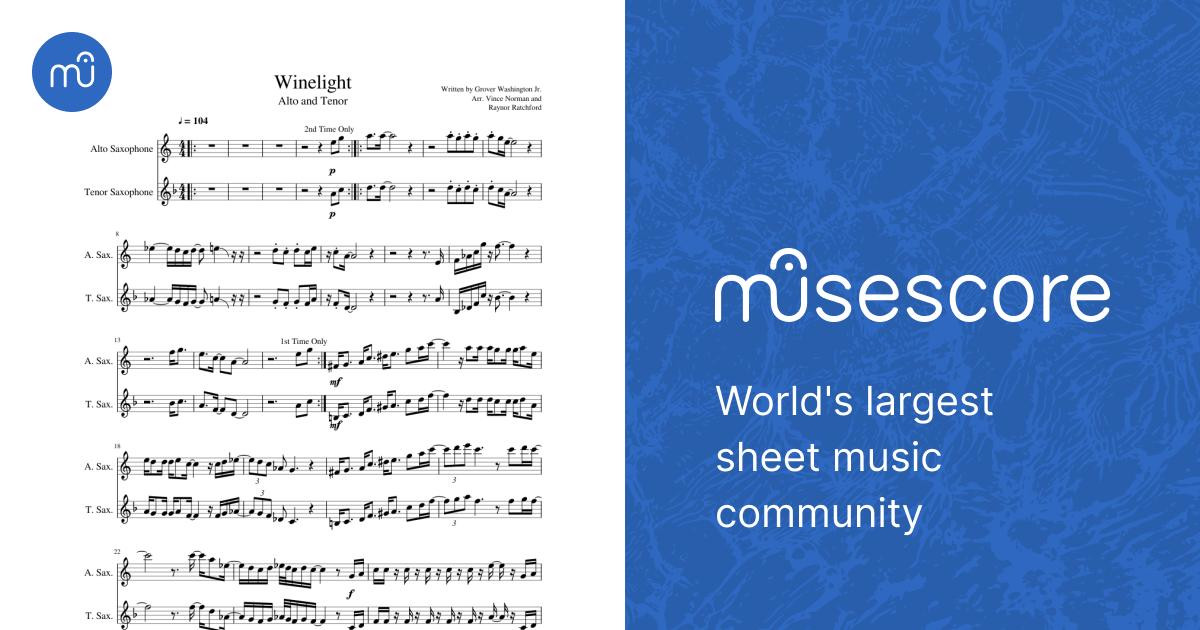 Winelight Sheet music for Saxophone alto, Saxophone tenor (Woodwind ...